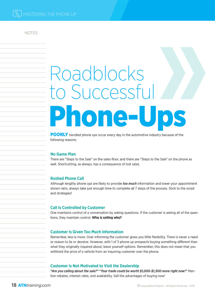 Stuker Training Manual Vol. 3 - Mastering the Phone Up – Automotive ...